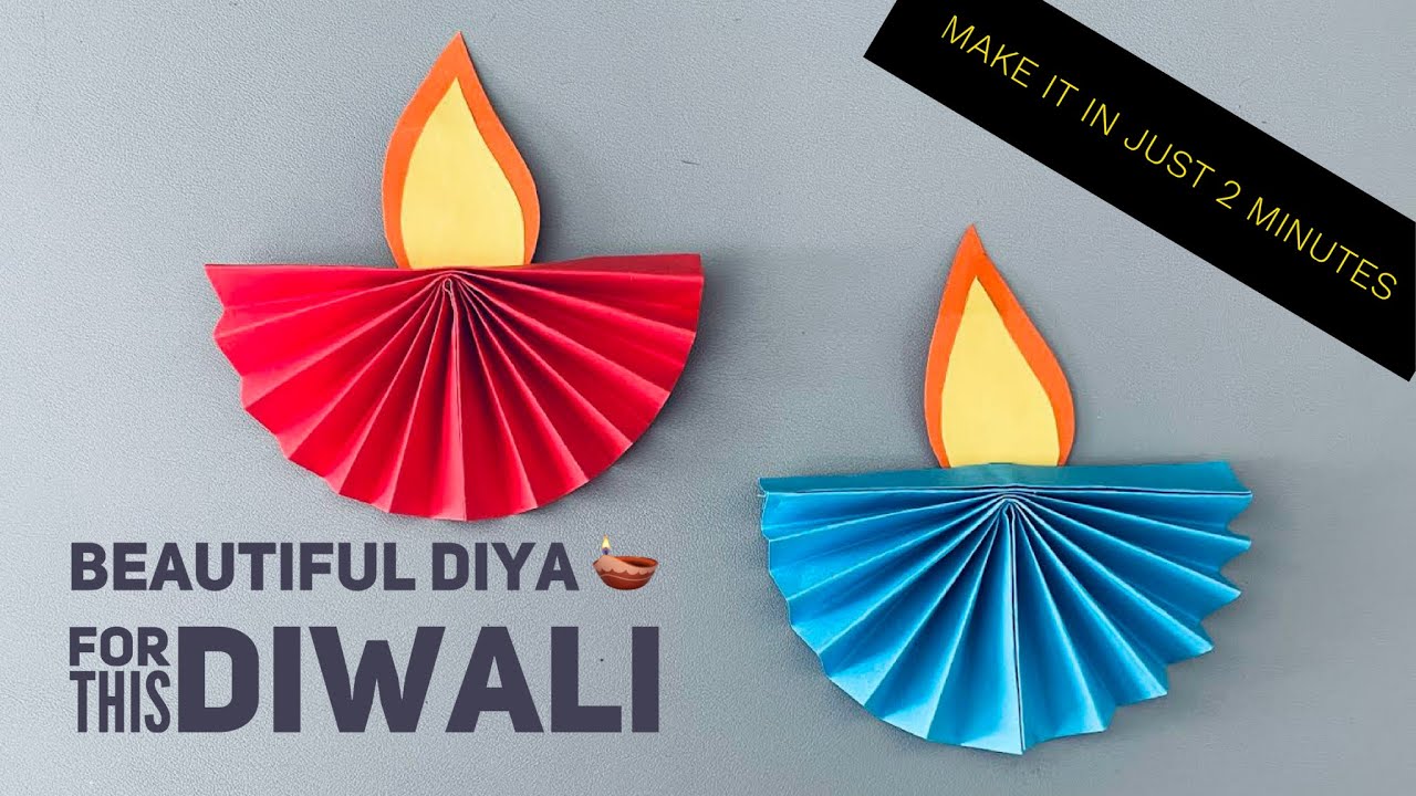 Beautiful Paper Diya 🪔 in just [2 Minutes] - Step by Step - YouTube