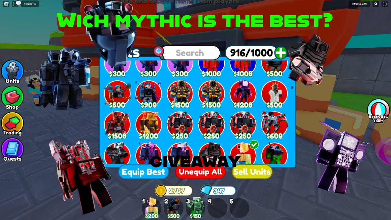 Wich summon mythic is the best (part 1) + Giveaway Roblox ttd - YouTube