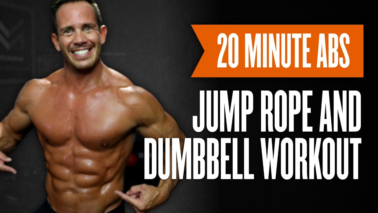 20 Minute Abs Workout - Jump Rope & Dumbbells - YouTube