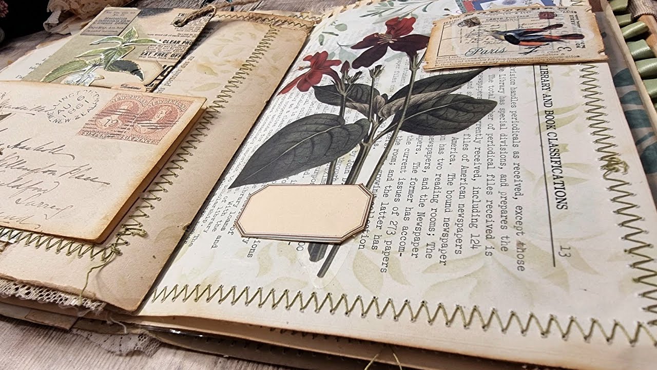 JUNK JOURNAL CRAFT WITH ME 🌿VINTAGE BOTANICAL - YouTube