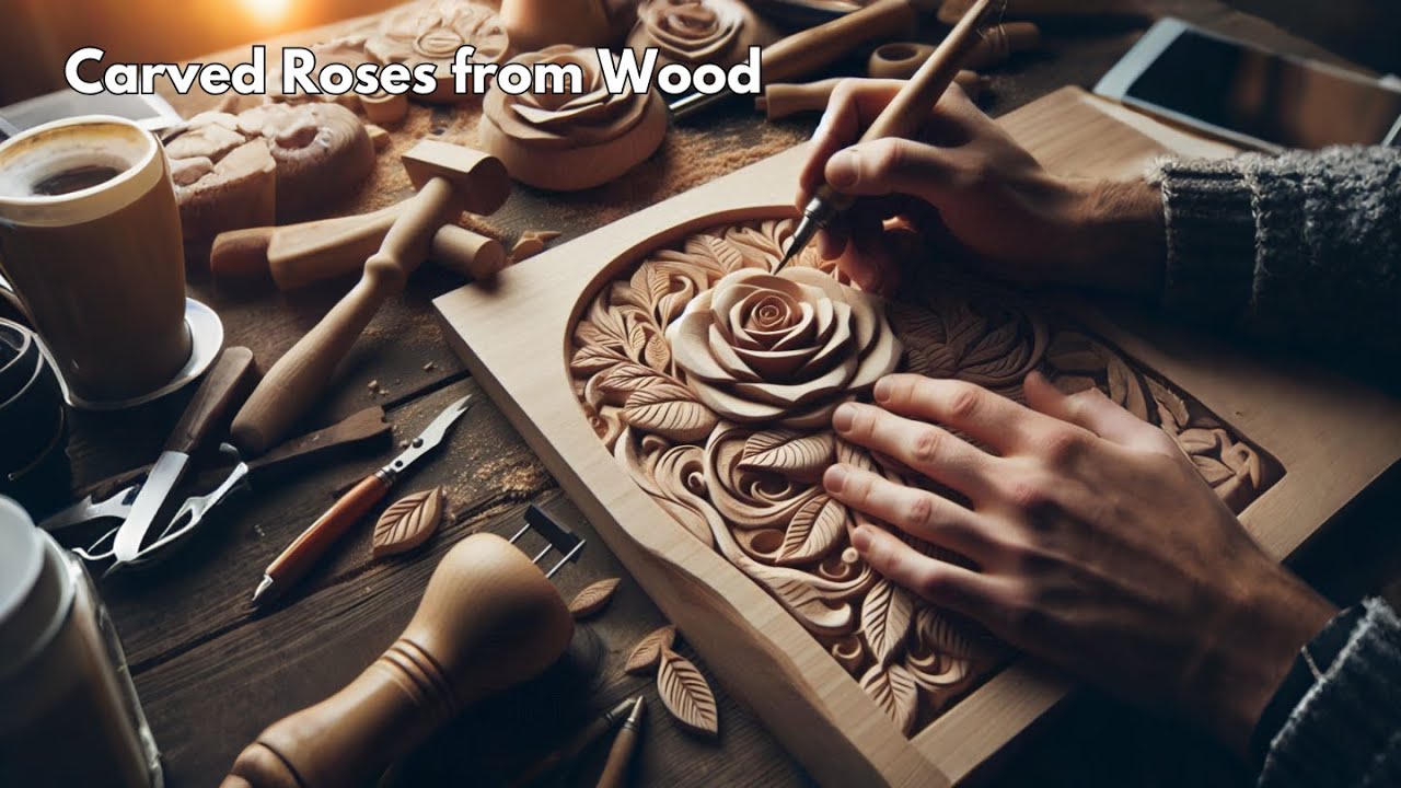 Carved Roses from Wood - YouTube