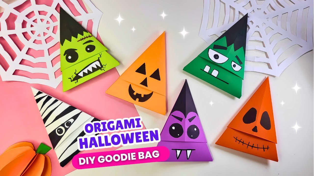 ORIGAMI PAPER PUMPKIN, VAMPIRE & MONSTER GOODIES | HAUNTED | DIY ...