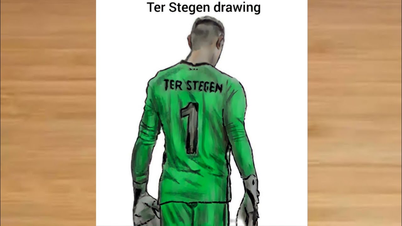 How to draw a Goalkeeper (FC Barcelona, German goalkeeper Ter Stegen ...