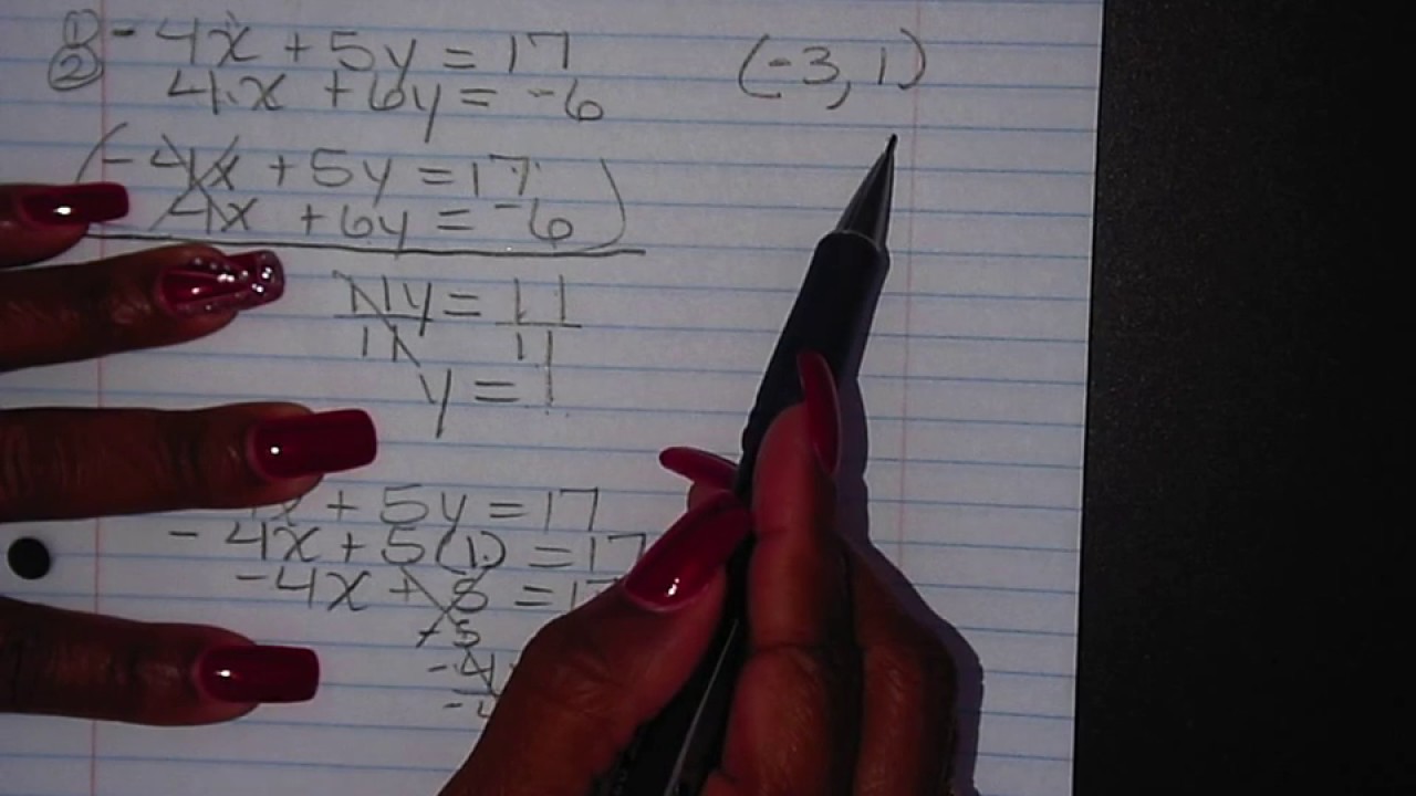 Algebra - Elimination Method Solving Systems 2 variables Part 2 - YouTube