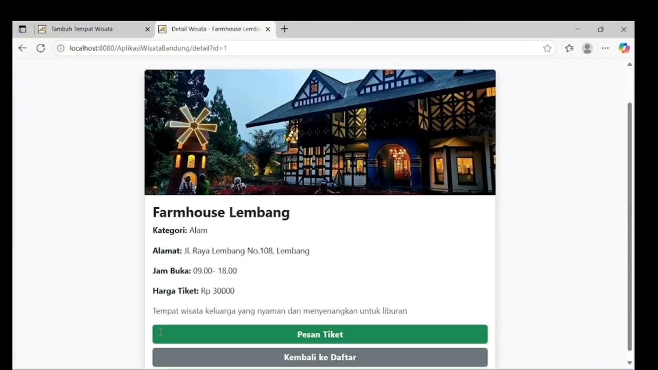 Sistem Informasi Wisata - CRUD, Login, & Pemesanan Tiket (Java MVC) - YouTube
