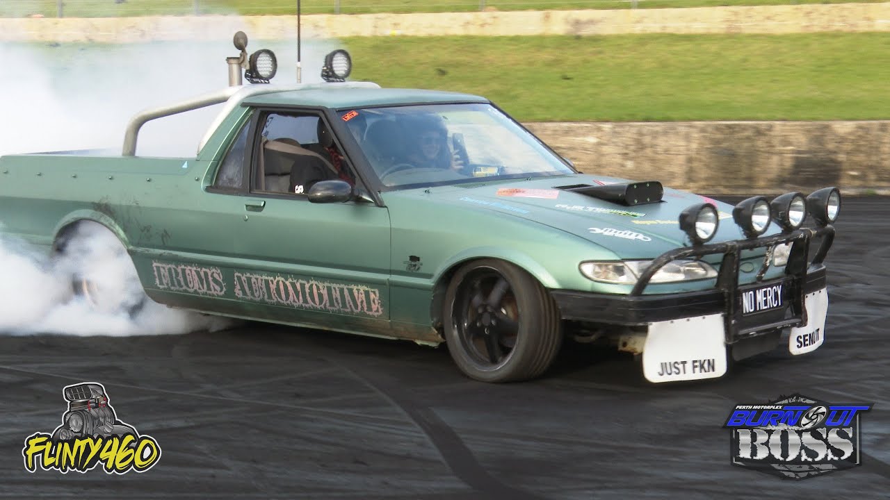 4.0l XH UTE "NO MERCY" AT BURNOUT BOSS - YouTube