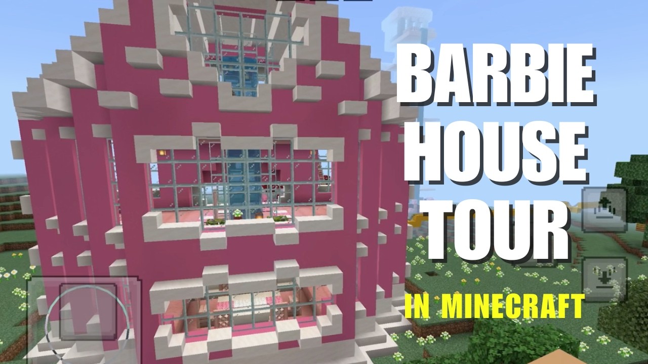 Minecraft Barbie House Tour on a Cart Ride 💖🚂 PINK Dream Home🏠 # ...