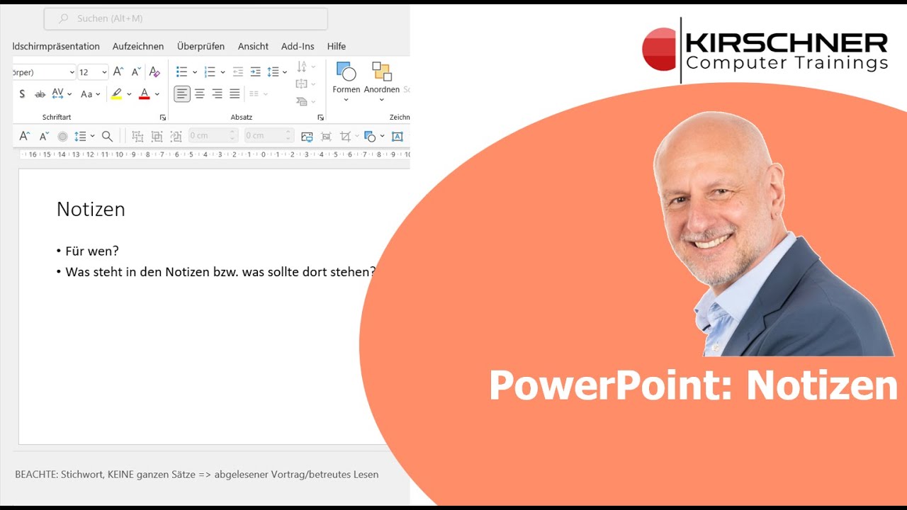 PowerPoint Teil VI : Notizen für Präsentation - YouTube
