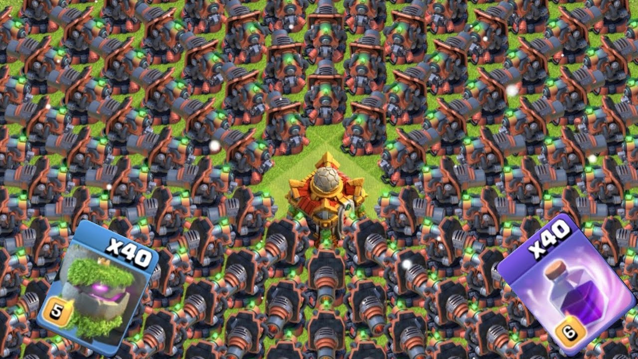 40 mountaingolem and 40 rage spell clash of clans|Drake COC - YouTube