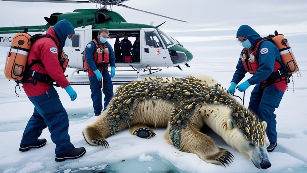 The Heroic Rescue of a Polar Bear Infested with Barnacles & Parasitic ...