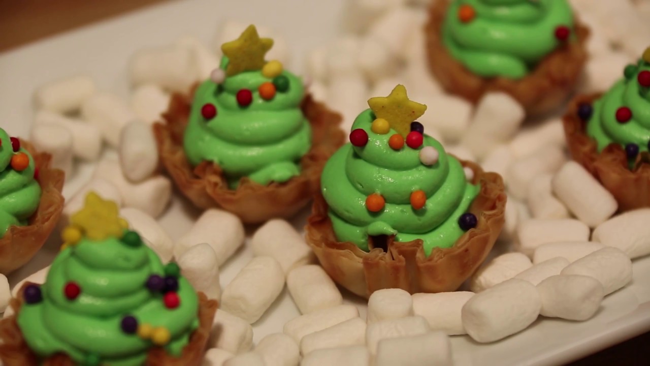 Athens Peppermint Christmas Tree Mini Phyllo Shells Recipe - YouTube