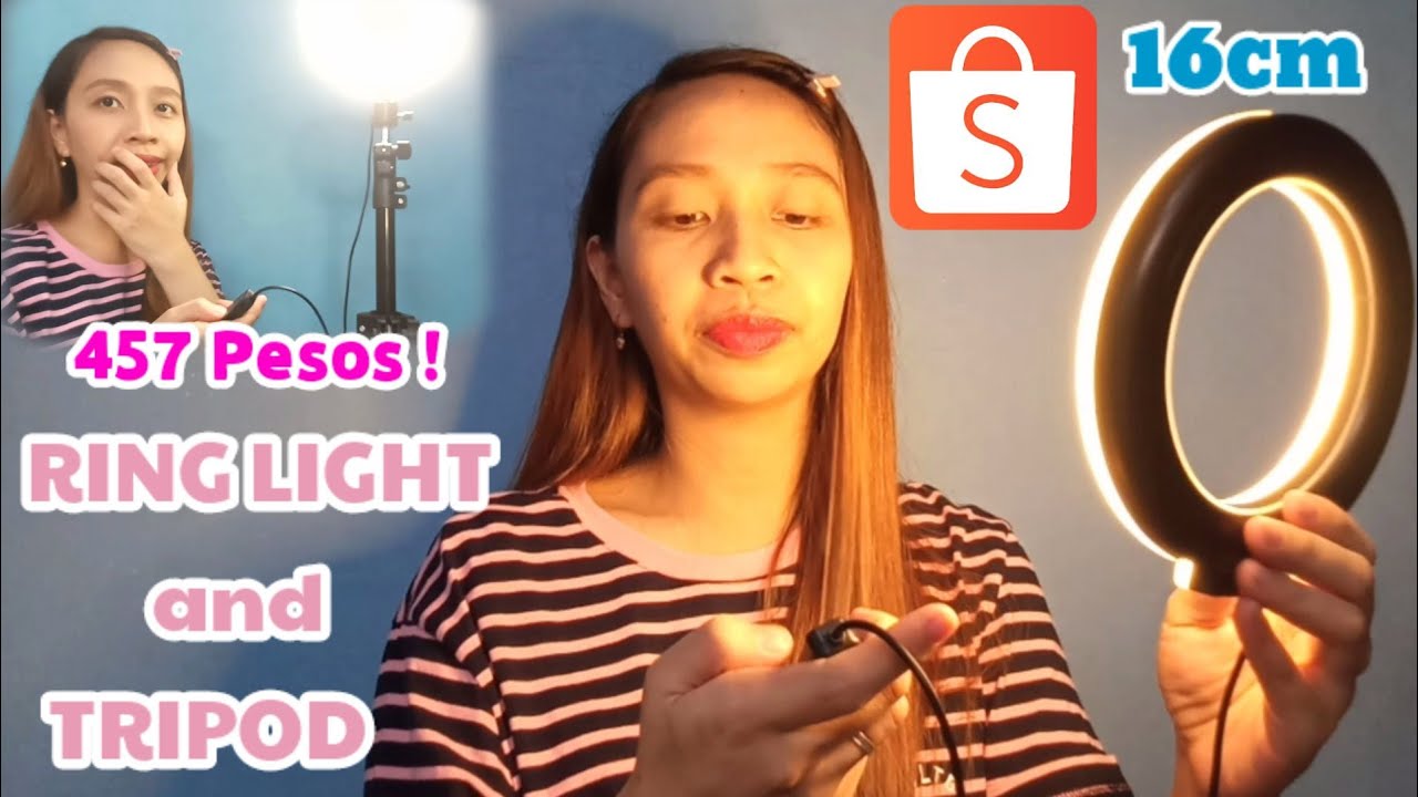 UNBOXING RING LIGHT 16cm & TRIPOD 210cm From SHOPEE l Murang Ring Light ...