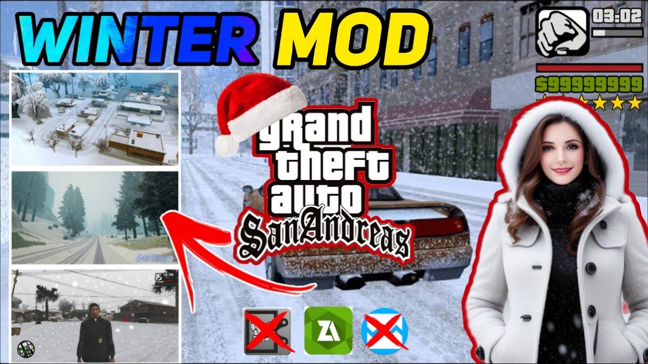 How to Add Winter Edition Pack Mod | Gta Sa Snow Mod | Winter Mod For ...