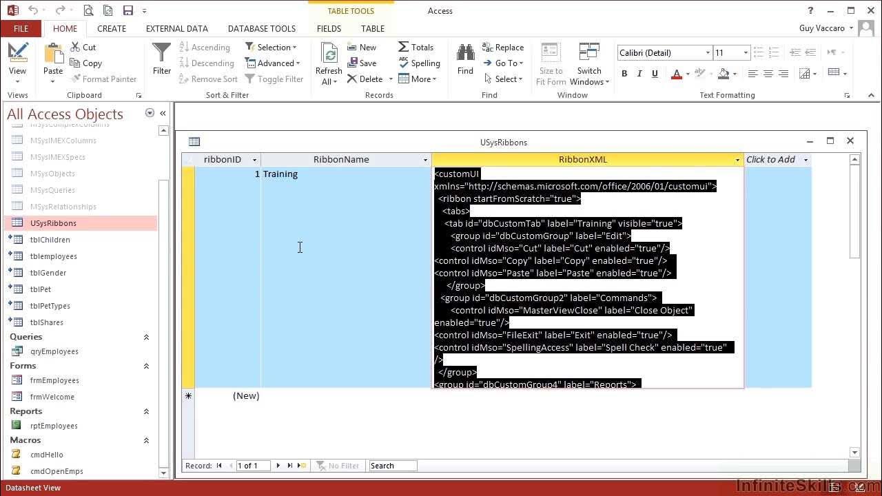 Advanced Microsoft Access 2013 Tutorial | Adding Further Commands To A Custom Ribbon - YouTube