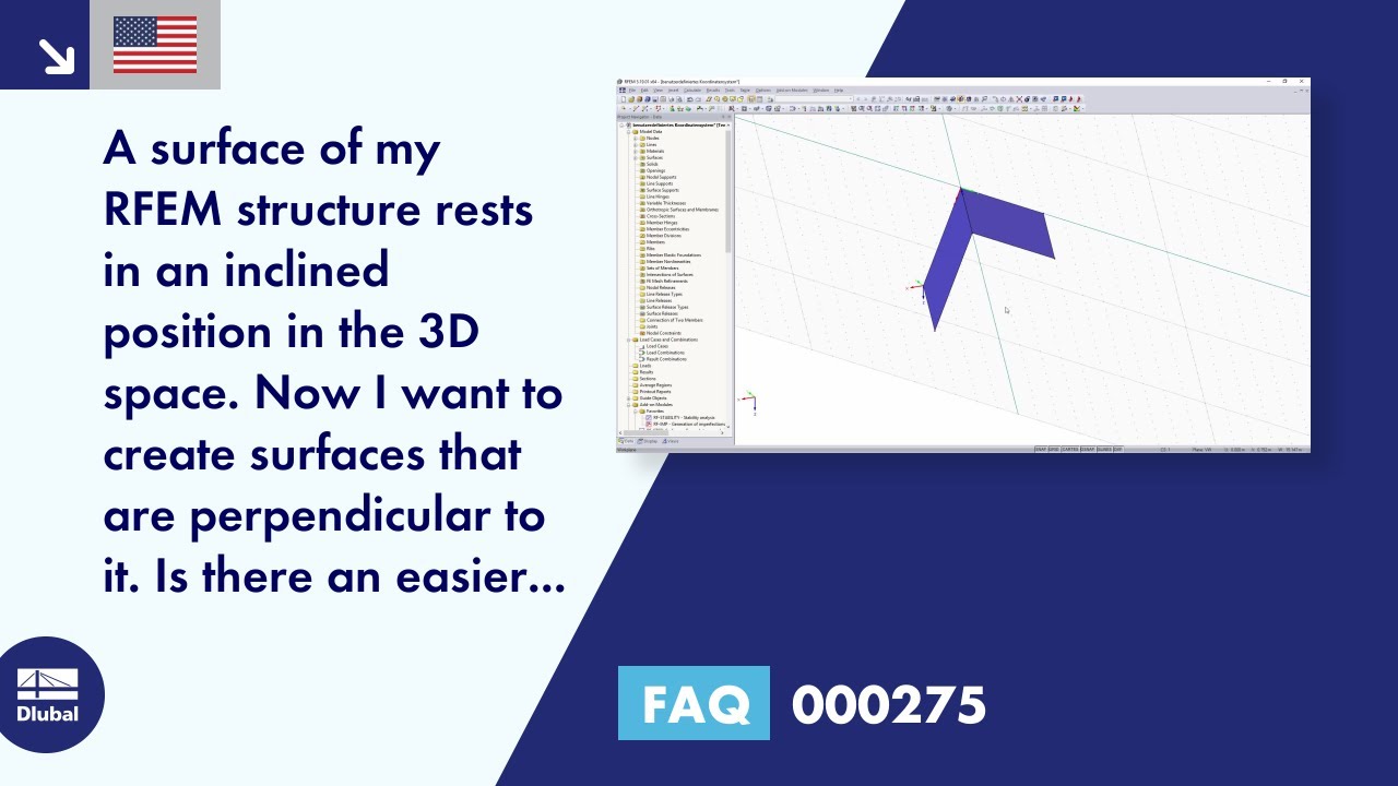 [EN] FAQ 000275 | A surface of my RFEM structure rests in an inclined ...
