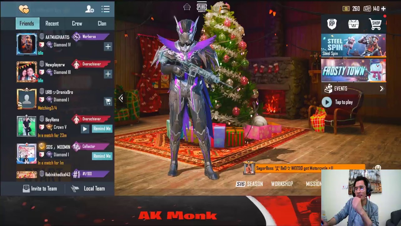 PUBG Mobile AK Monk Live Happy New Year 2021 PubgMobile - YouTube