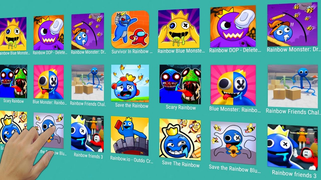 Rainbow Blue Monster,Rainbow DOP,Rainbow Dr,Survivor In Rainbow,Scary ...