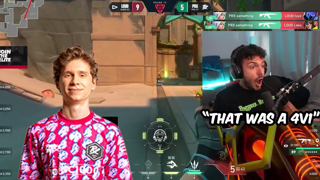 Sen Tarik reacts To prx Something INSANE 1v4 CLUTCH In VCT Champions ...