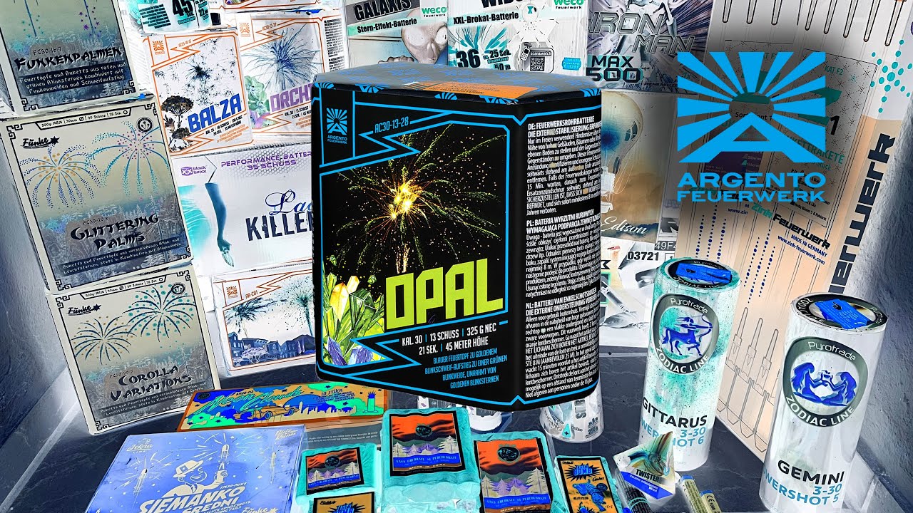Argento Opal Feuerwerksbatterie an Silvester 2023 / 2024 - YouTube