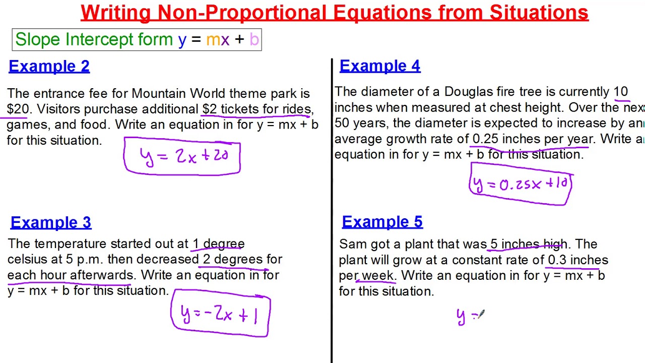 Writing Equations From Situations - YouTube