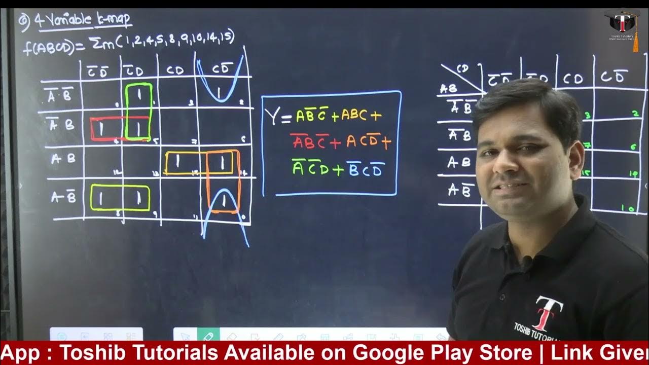 4 Variable K-Map In Digital Techniques | DTE | DTM | Digital Electronics | Toshib Tutorials ...