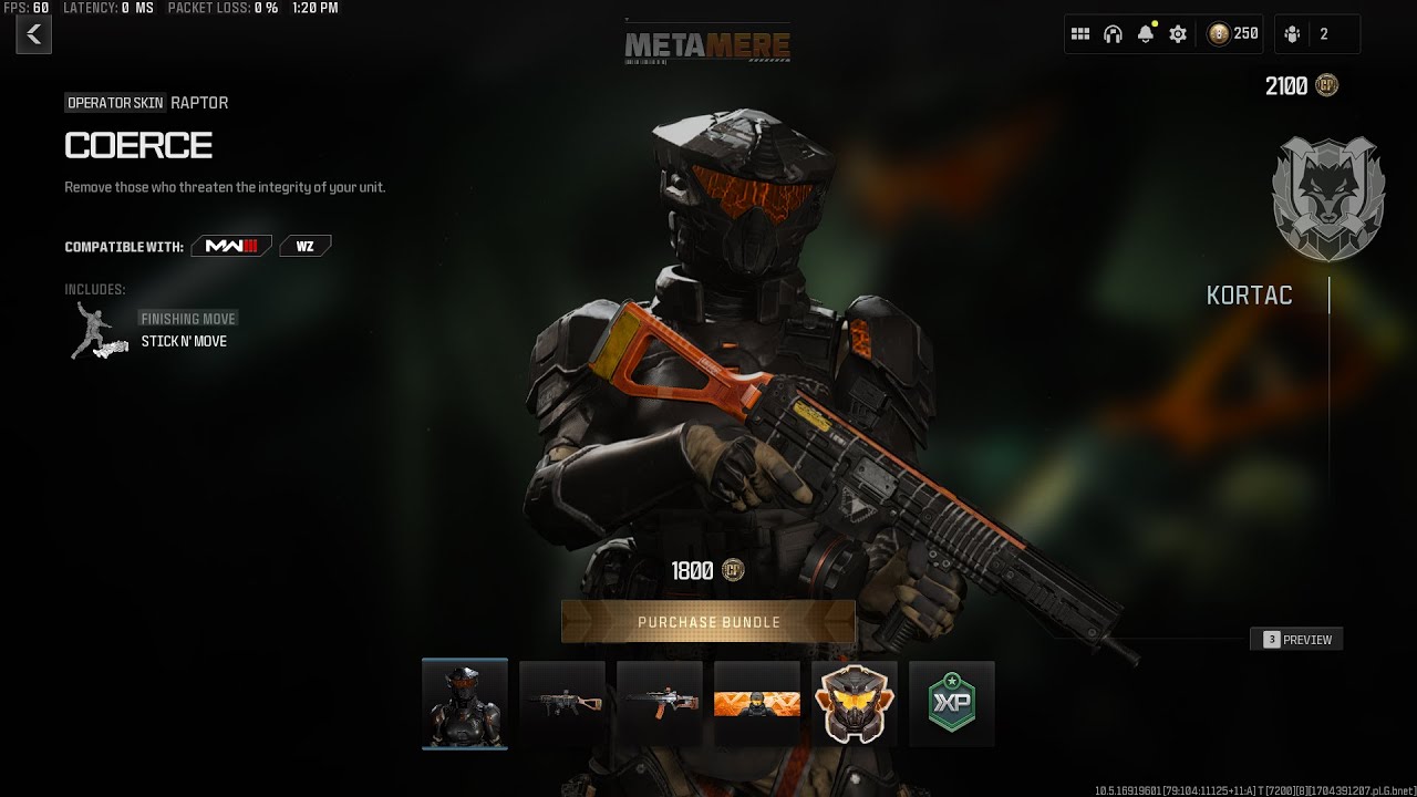 MW3/WARZONE: METAMERE OPERATOR BUNDLE! (RAPTOR) - YouTube