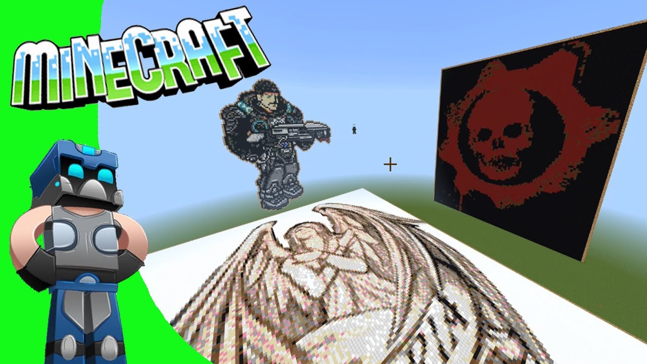 Mundo Gears Of War Minecraft Pixel arts Gigantes - Wepox - YouTube