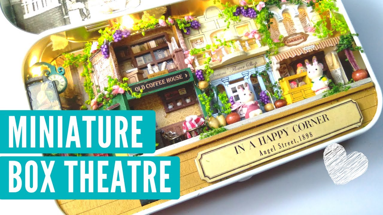 DIY Miniature Dollhouse Kit - Box Theater In a Happy Corner - YouTube