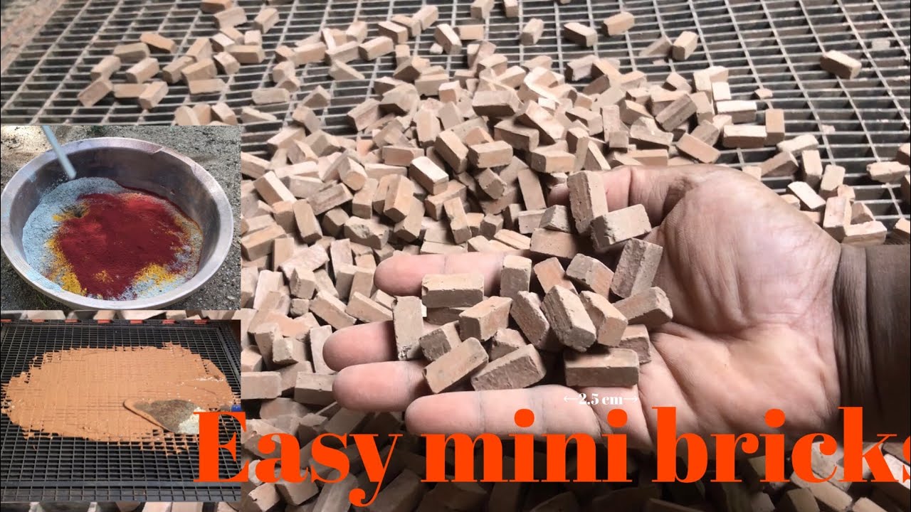 How to mini bricks making from cement - YouTube