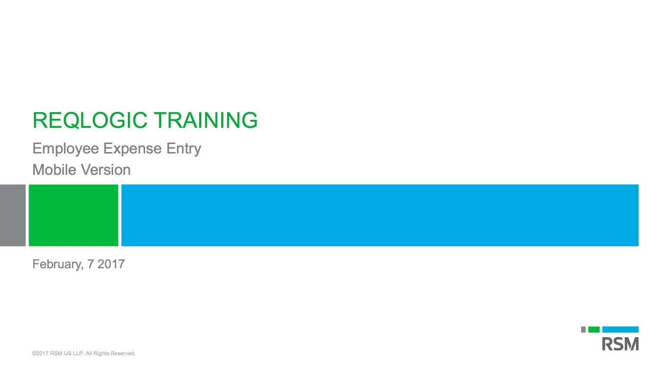 ReQlogic Mobile Expense Entry - YouTube