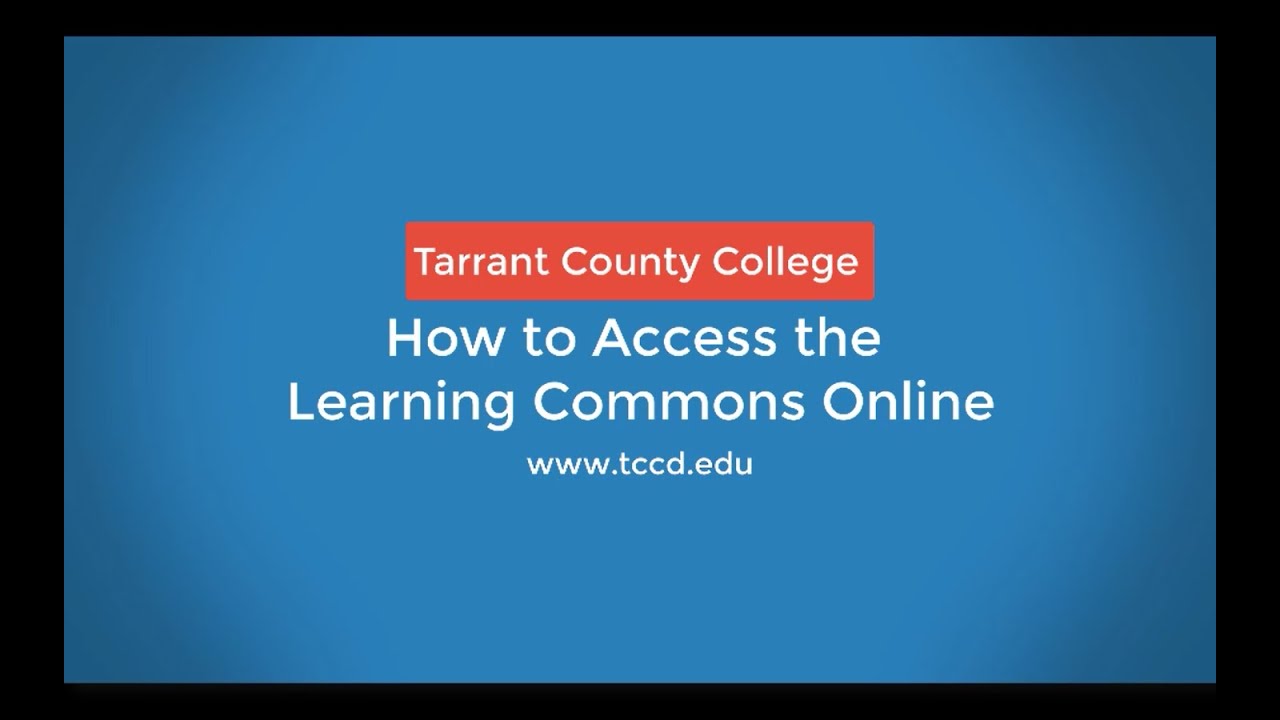 How to Find TCC's Online Learning Commons - YouTube