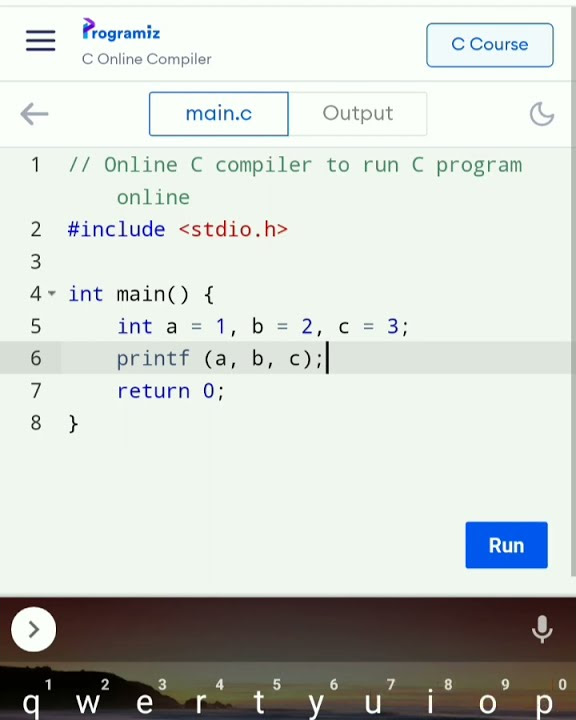 C Program Execution With The Help Of Online Compiler In Tamil Cprogramming Happycoding 