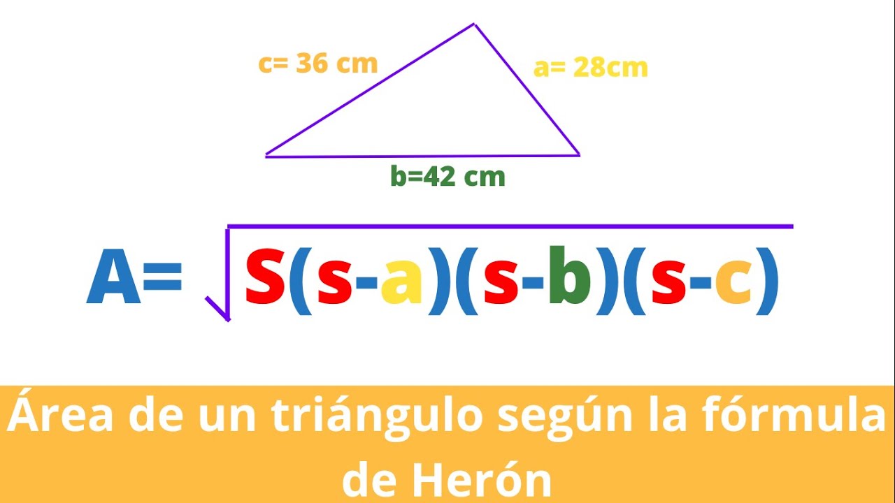 Área de un triángulo según la fórmula de Herón - YouTube