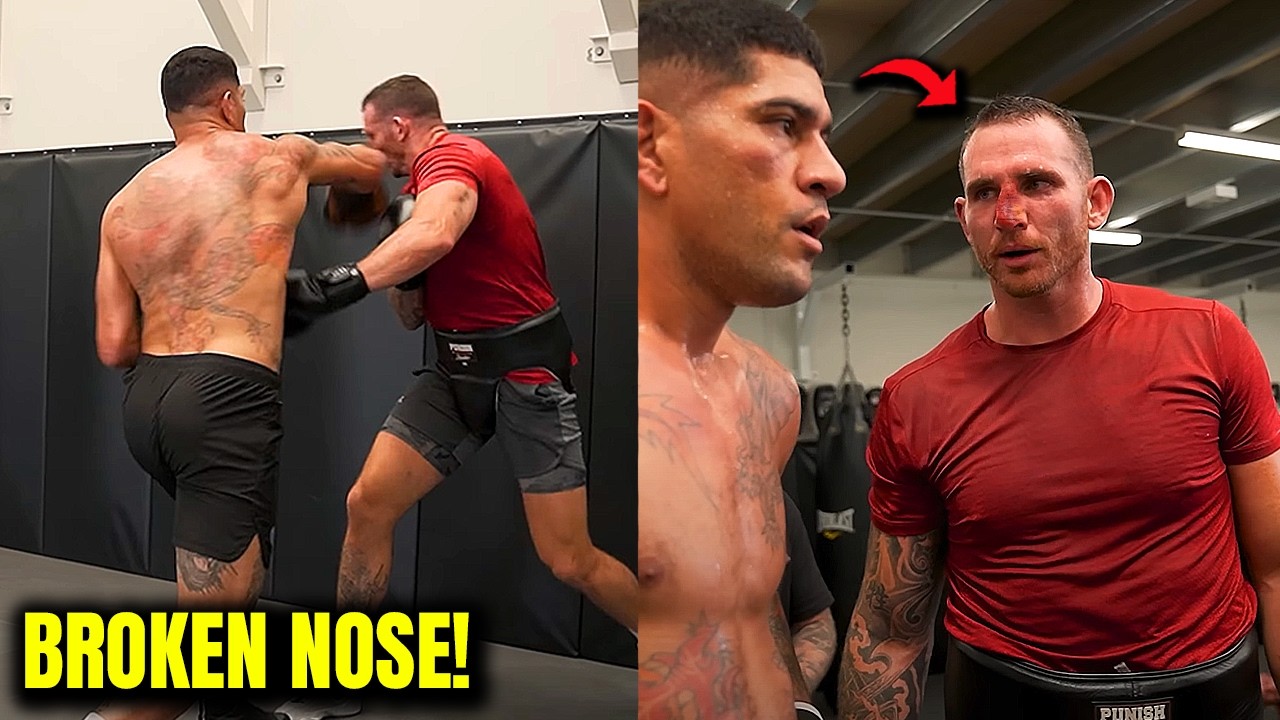Alex Pereira LOOKS SCARY Sparring HEAVYWEIGHT Boxer. *BROKEN NOSE ...