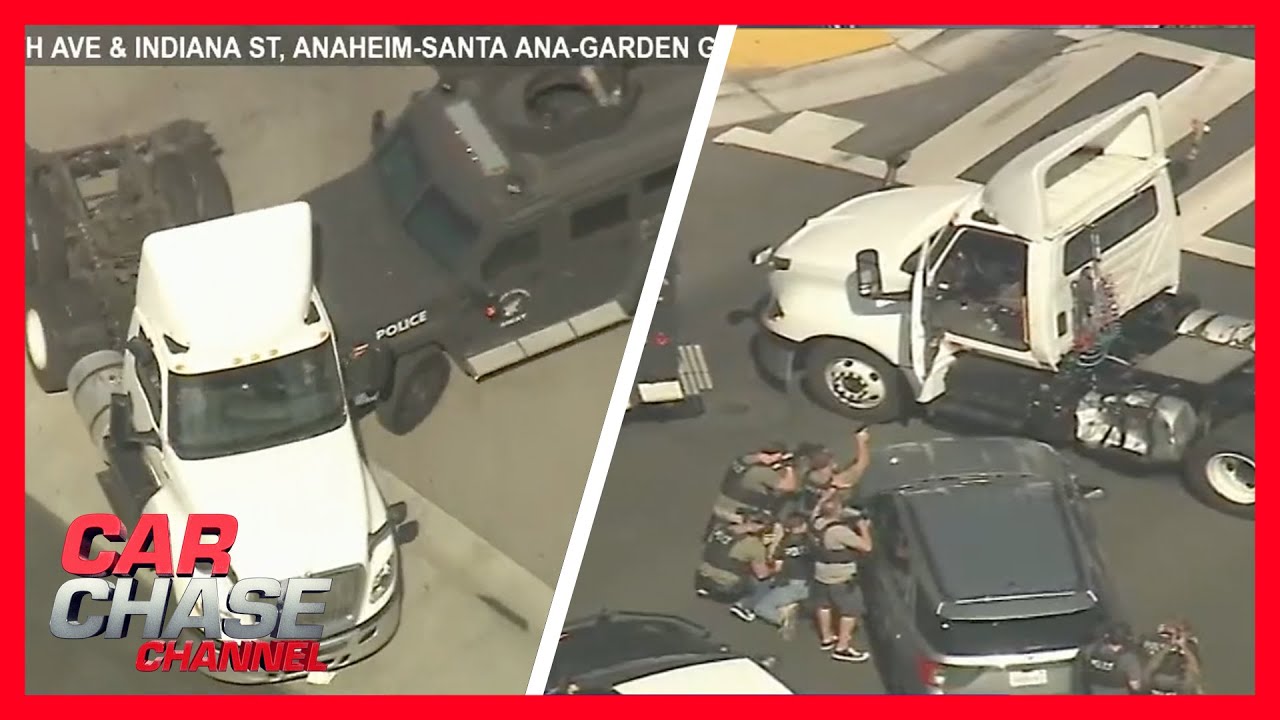 BRAND NEW CHASE: Semi-truck slammed by SWAT in chase across LA | Car ...