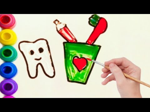 How to draw teetth and prush | Painting, Drawing, Coloring Tips for ...
