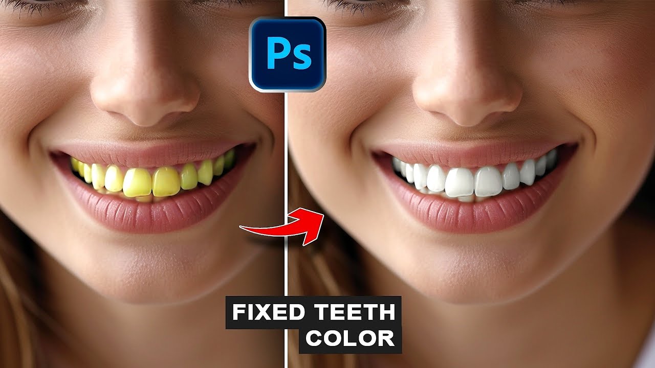 How to Whiten Teeth in Photoshop – Fix Yellow Teeth Easily - YouTube