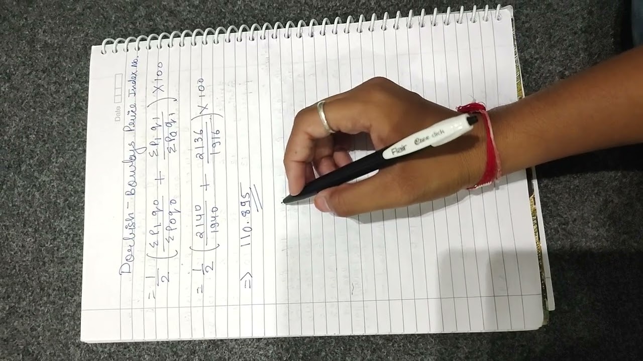 Index number| Marshall Edgeworth method and Dorbish - Bowleys price ...