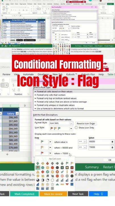 Conditional Formatting Icon Style Flag Excel Shorts Conditionalformatting Exceltutorial