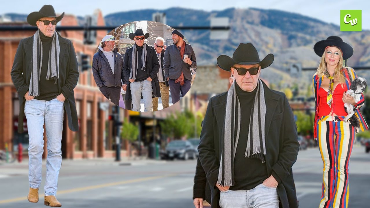 Kevin Costner looks cool in a black cowboy hat with his friends amidst ...