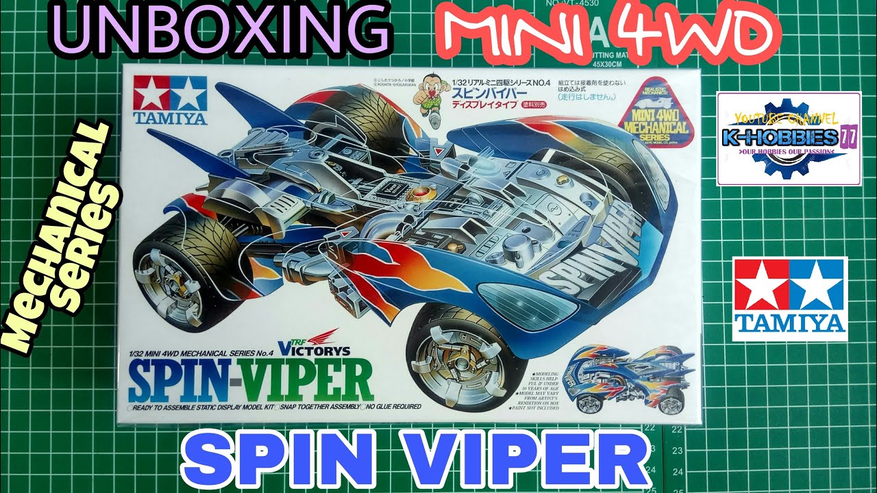 Unboxing Tamiya SPIN VIPER Mini 4wd Mechanical Series [ミニ四駆] - YouTube