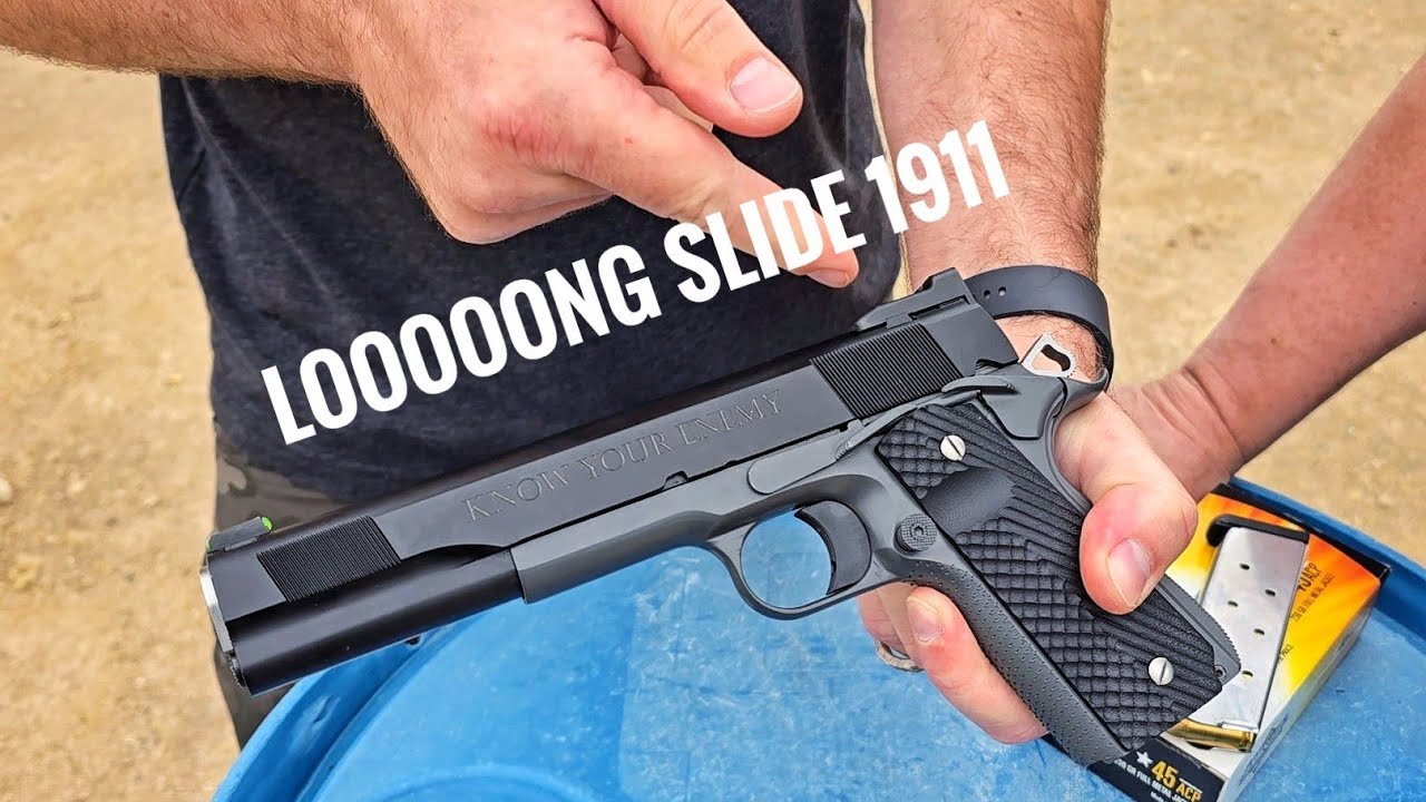 Custom LONG Slide 1911 Review: Colt Gunsmith Special 45 ACP - YouTube