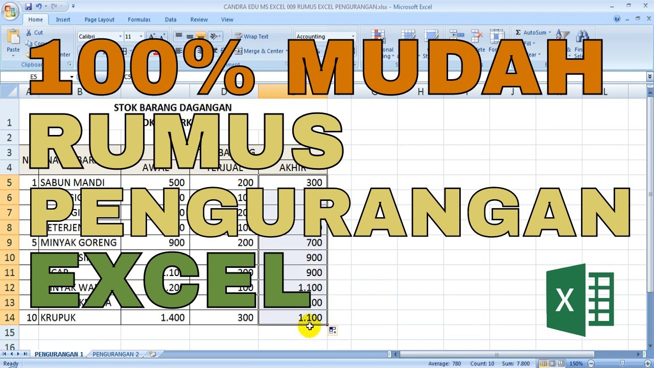 Rumus Pengurangan Excel Rumus Excel Pengurangan Youtube - Riset Rumus Pengurangan Excel Rumus Excel Pengurangan Youtube - Riset