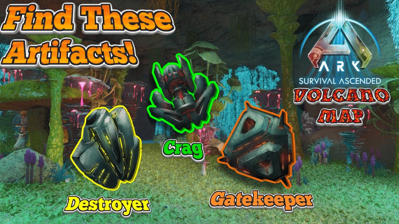 Where To Find All Artifacts On The Volcano Map | Ark: Survival Ascended ...