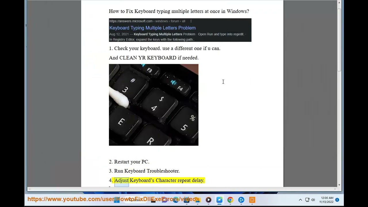 Fix Keyboard Typing Multiple Letters At Once In Windows YouTube Fix Keyboard Typing Multiple Letters At Once In Windows YouTube