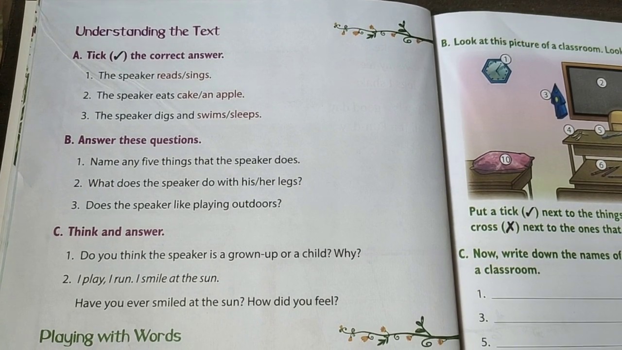 English poem for class 1 "A fun song" part 1 online study - YouTube