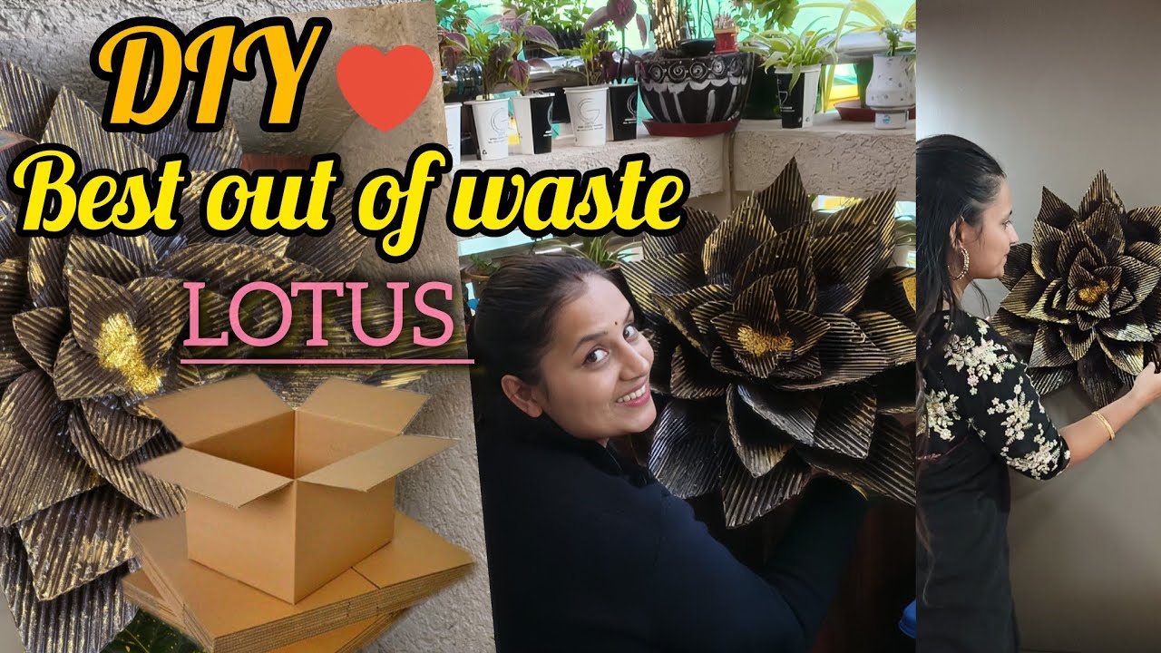 DIY LOTUS 🌷| BEST OUT OF WASTE | DIY UPCYCLING CRAFT 🔥 ️ - YouTube