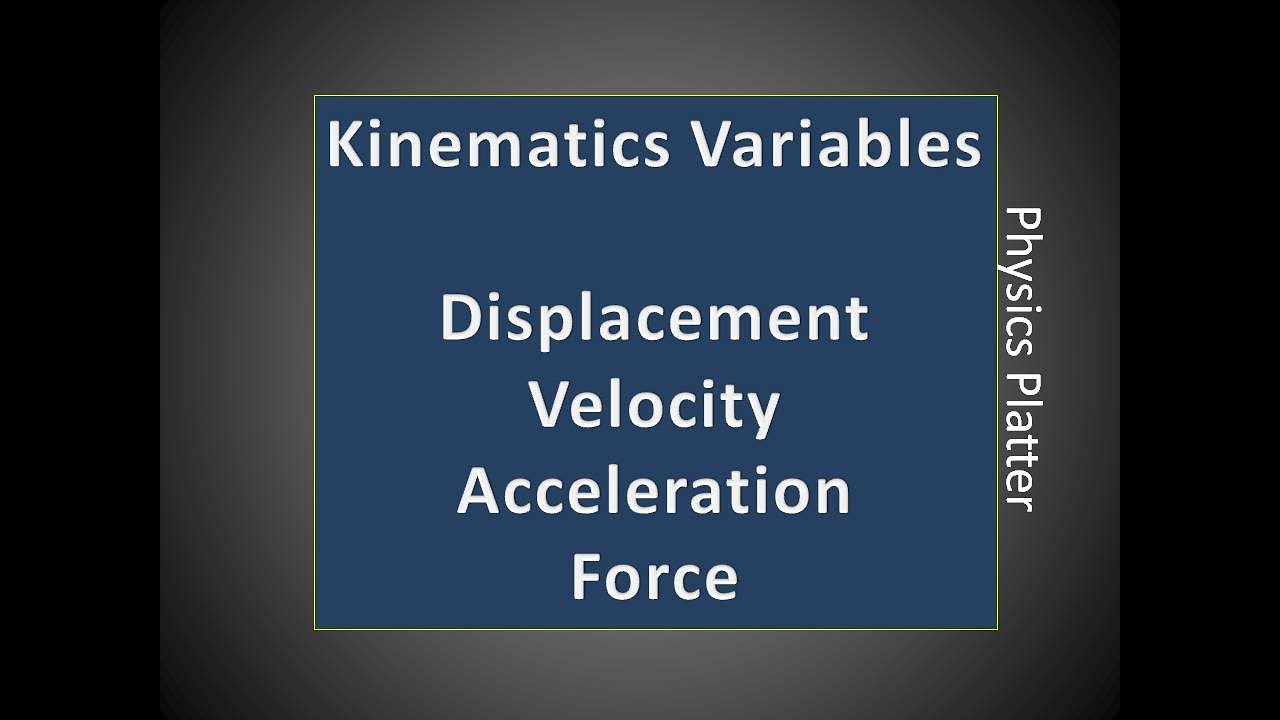 Kinematics Variables | Displacement Velocity Acceleration | Physics ...