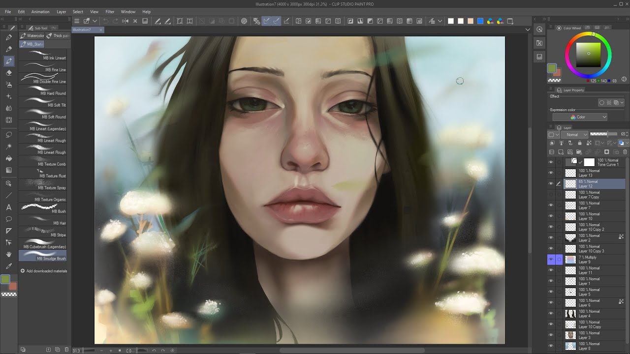 My first completed artwork on clip studio paint | time-lapse - YouTube