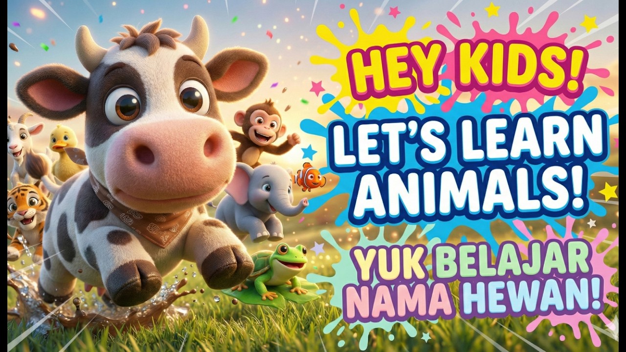 “HEY KIDS! Let’s Learn Animals! 🐮🐒🐘 | Lagu Anak JogjaGrafis Kids – Yuk ...